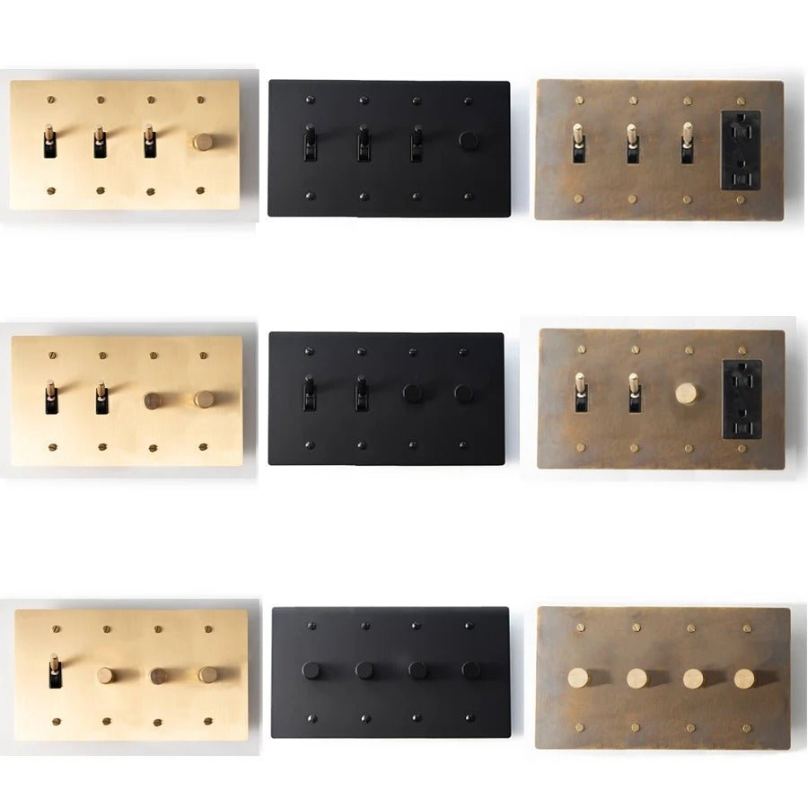 Brass Mixed Dimmer Switch (4-Gang) — Waldolfhome